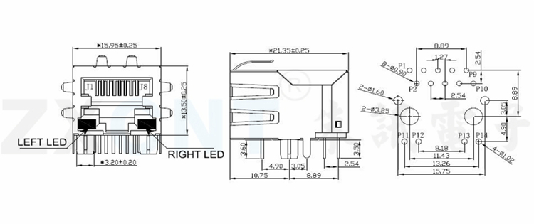 RJ45千兆 带灯带弹G-Y网口 - 深圳市朱讯电子有限公司