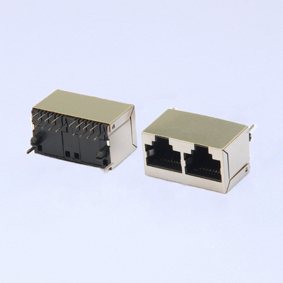 RJ45连接器 双口立式 屏蔽网口 - 深圳市朱讯电子有限公司
