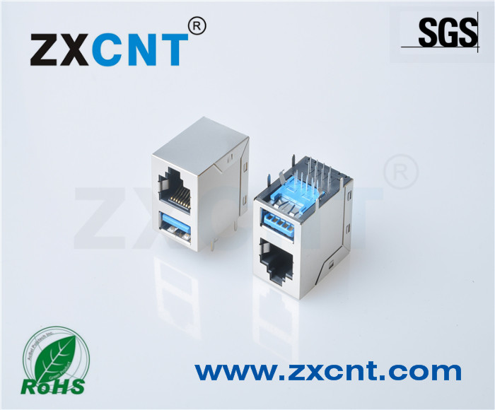 USB3.0+RJ45 Connector - 深圳市朱讯电子有限公司